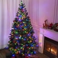 7Ft Pre-Lit Artificial Christmas Tree with 450 Color-Changing LED ...