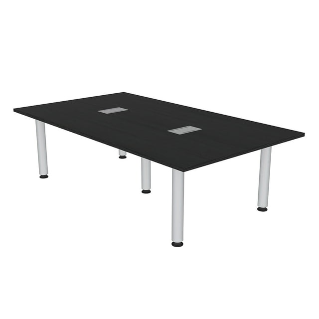 7Ft Rectangle Conference Room Table Power And Data Silver Post Legs - Walmart.com