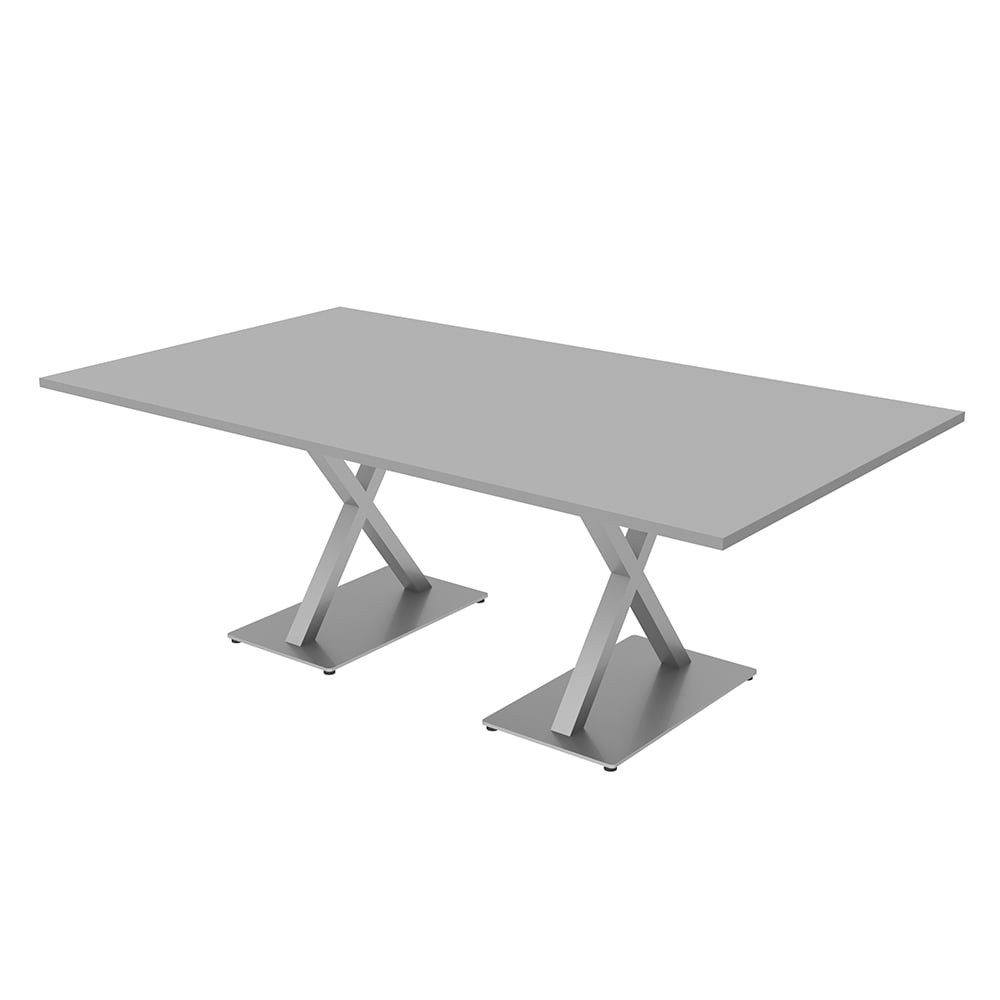 7Ft Rectangular Conference Room Table With Power And Data X Bases ...