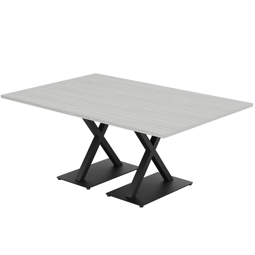7Ft Rectangular Conference Room Table With Power And Data X Bases ...