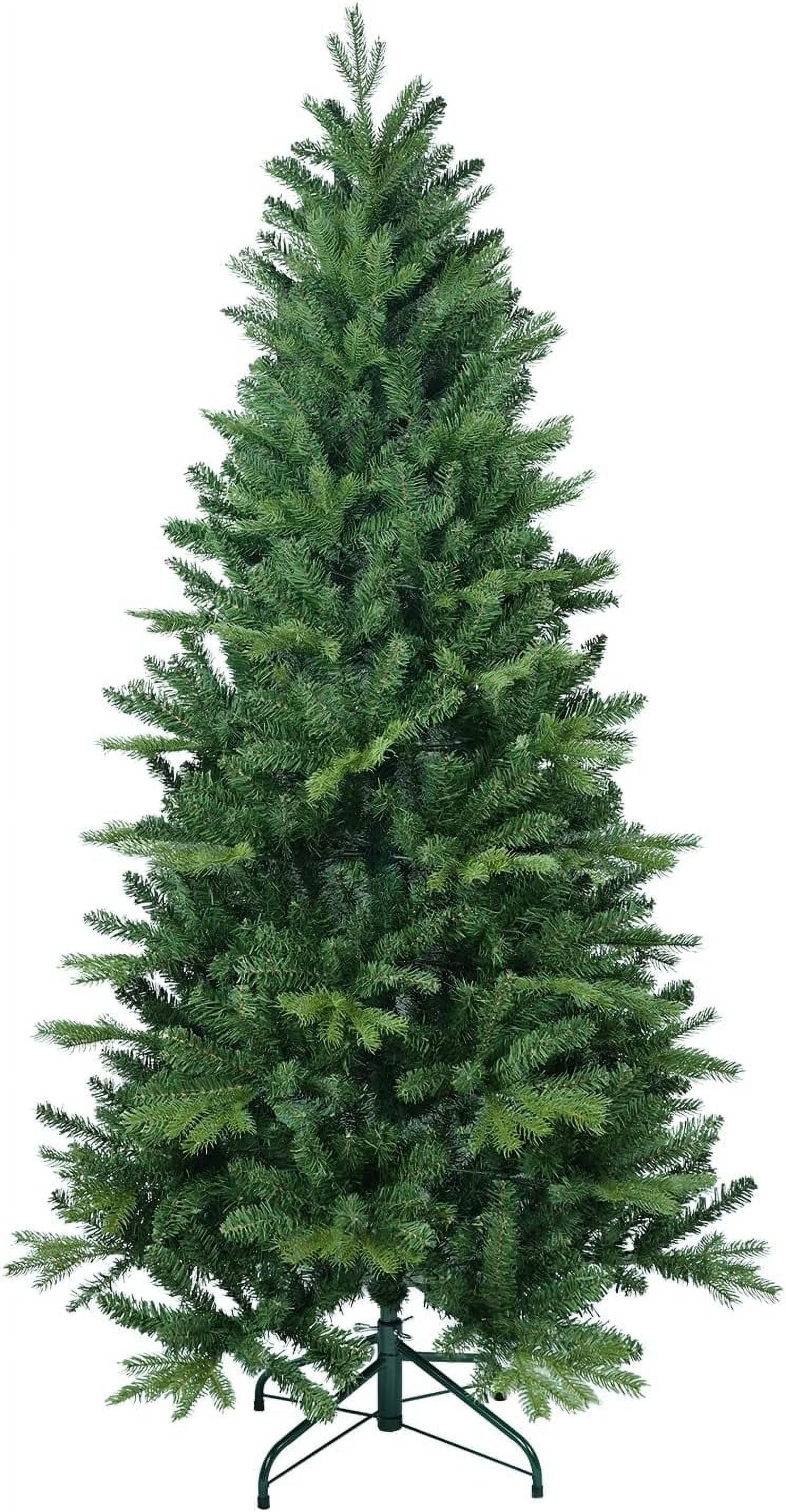 7Ft Unlit Artificial Christmas Tree, Holiday Green Spruce Xmas Tree ...
