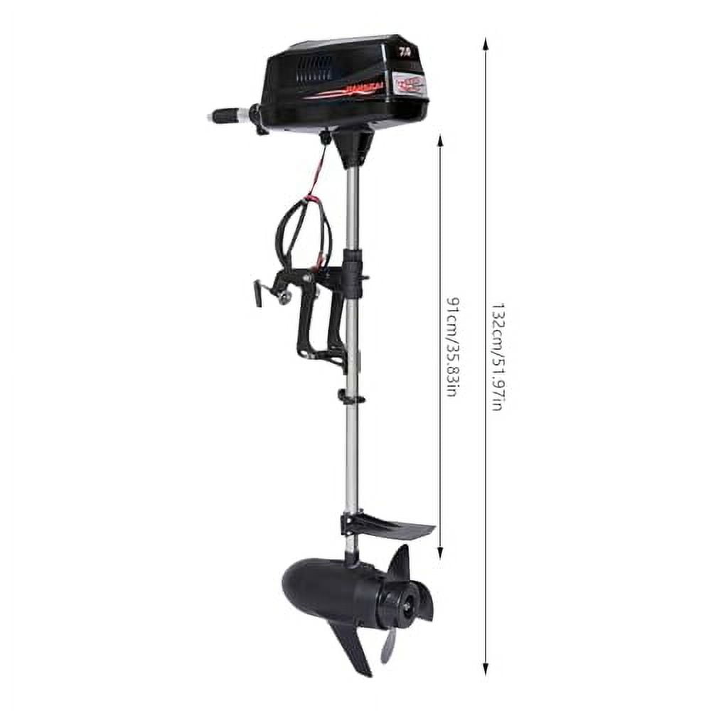 7HP 48V HANGKAI Electric Outboard Motor, Long Shaft Outboard Motor Fishing Boat Kayak Engine ...