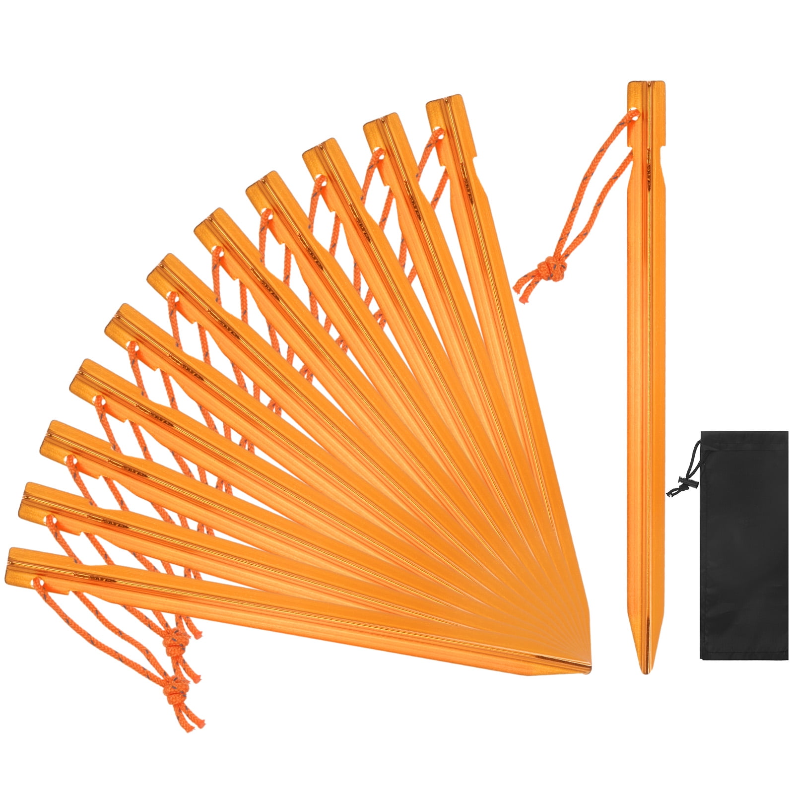 7IN Tent Stakes [12PCS] - Aluminum Ground Pegs with Reflective Pull ...