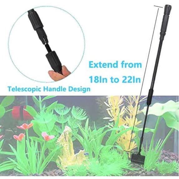 7IN1 Aquarium Cleaning Tools Long Handle Adjustable Length 18~24Inch ...