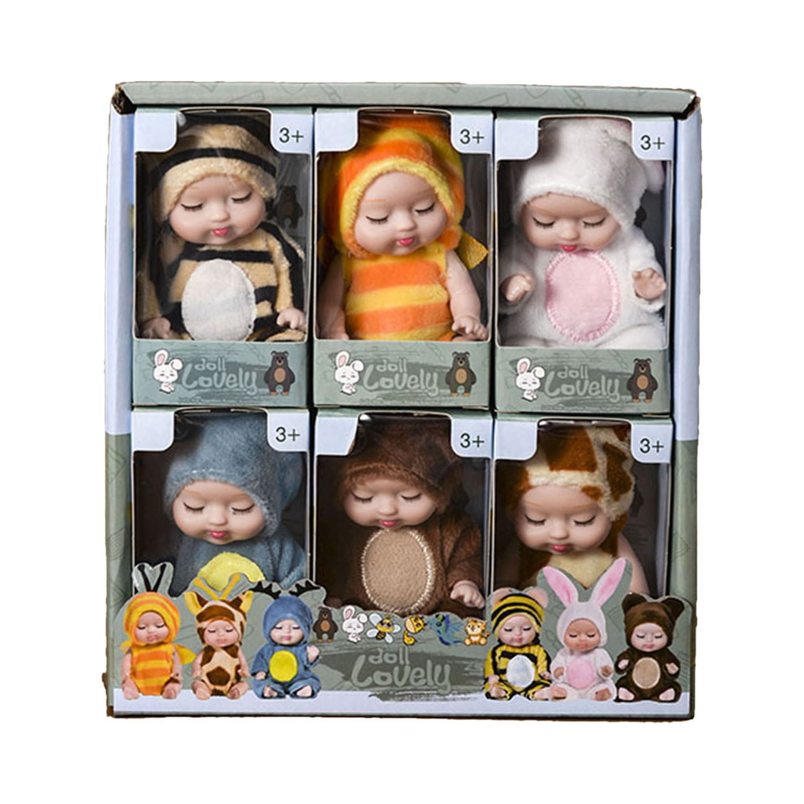 7Inch Reborn Baby Dolls, 6Pcs Sleep Doll for Kids/Set, Cute Simulation ...