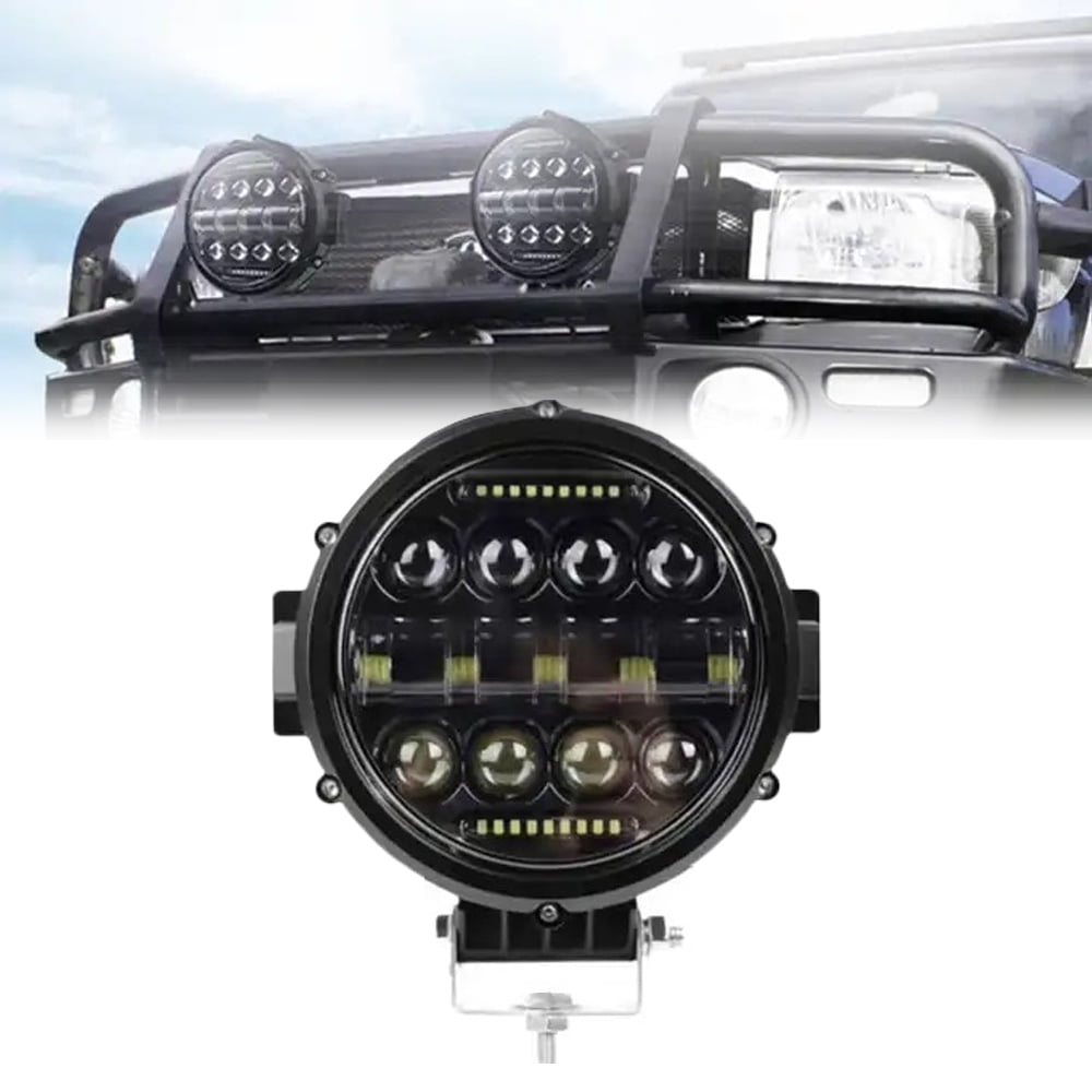 7Inch Round LED Pods Driving Light 60W Offroad LED Work Light Bar White ...
