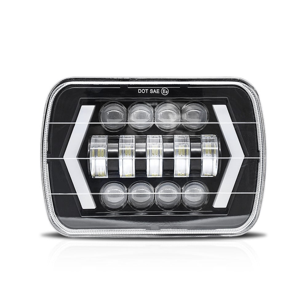 7Inch Square LED Headlight Halo Angle Eyes For Jeep Wrangler JK LJ TJ ...