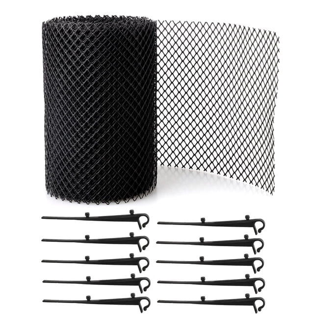 Gutter Guard Plastic Mesh,Black Plastic Gutters Cover 7Inx26.3Ft Gutter ...