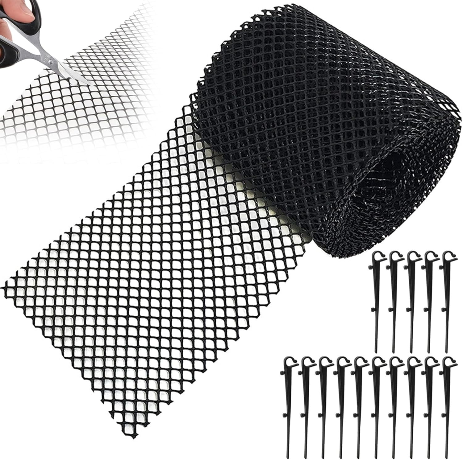 7Inx26.3Ft Eave Mesh,Black Gutter Plastic Filter Mesh,Gutter Guard Mesh ...