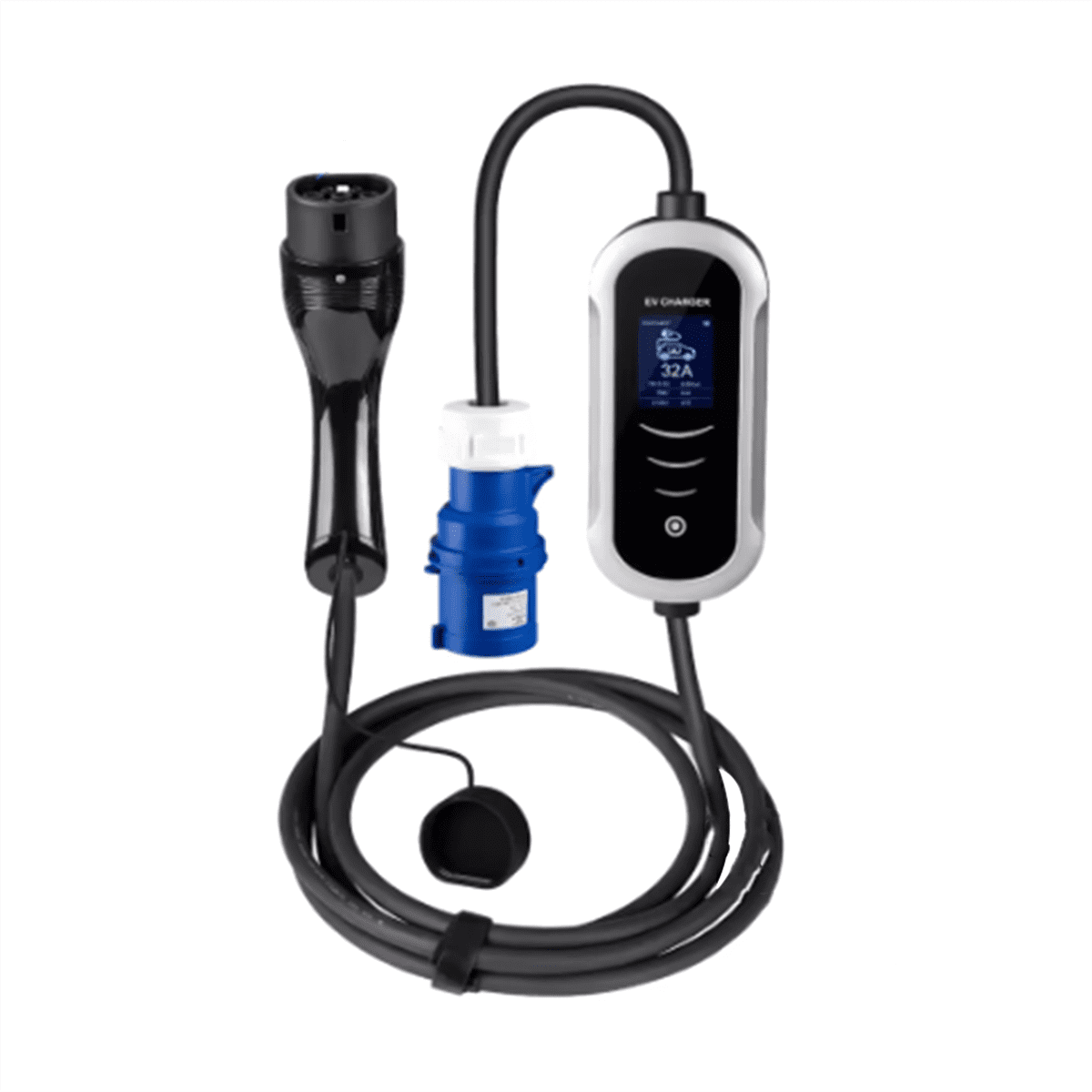 7KW Type 2 EV Portable Charger with Conversion Plug 5 Currents Modes ...