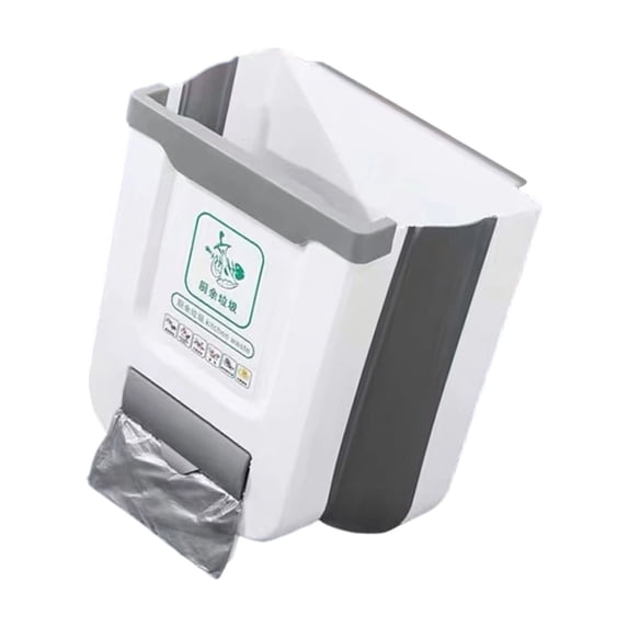 7L/10L Space Saving Foldable Trash Can For Kitchen Cabinet Camping Use ...