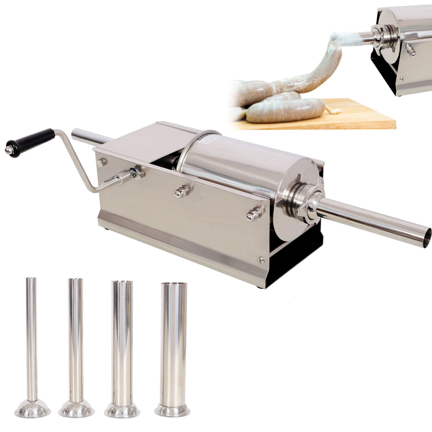 7L/15LBS Horizontal Sausage Stuffer, Stainless Steel Manual Sausage ...