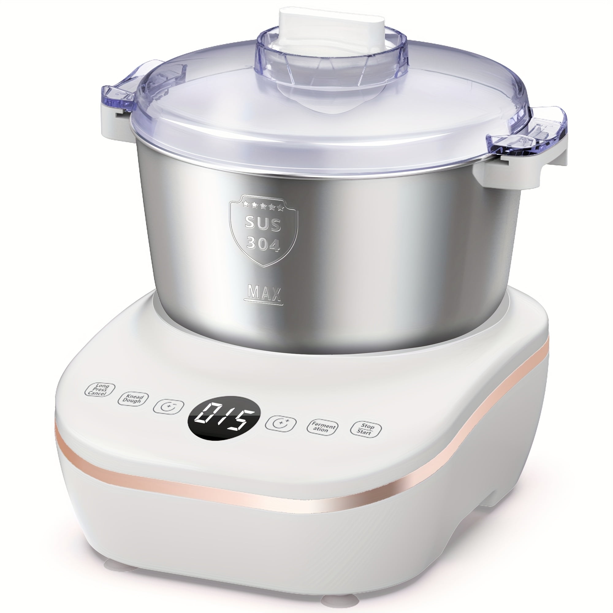 7L Electric Dough Mixer with Ferment Function - 304 Stainless Steel ...
