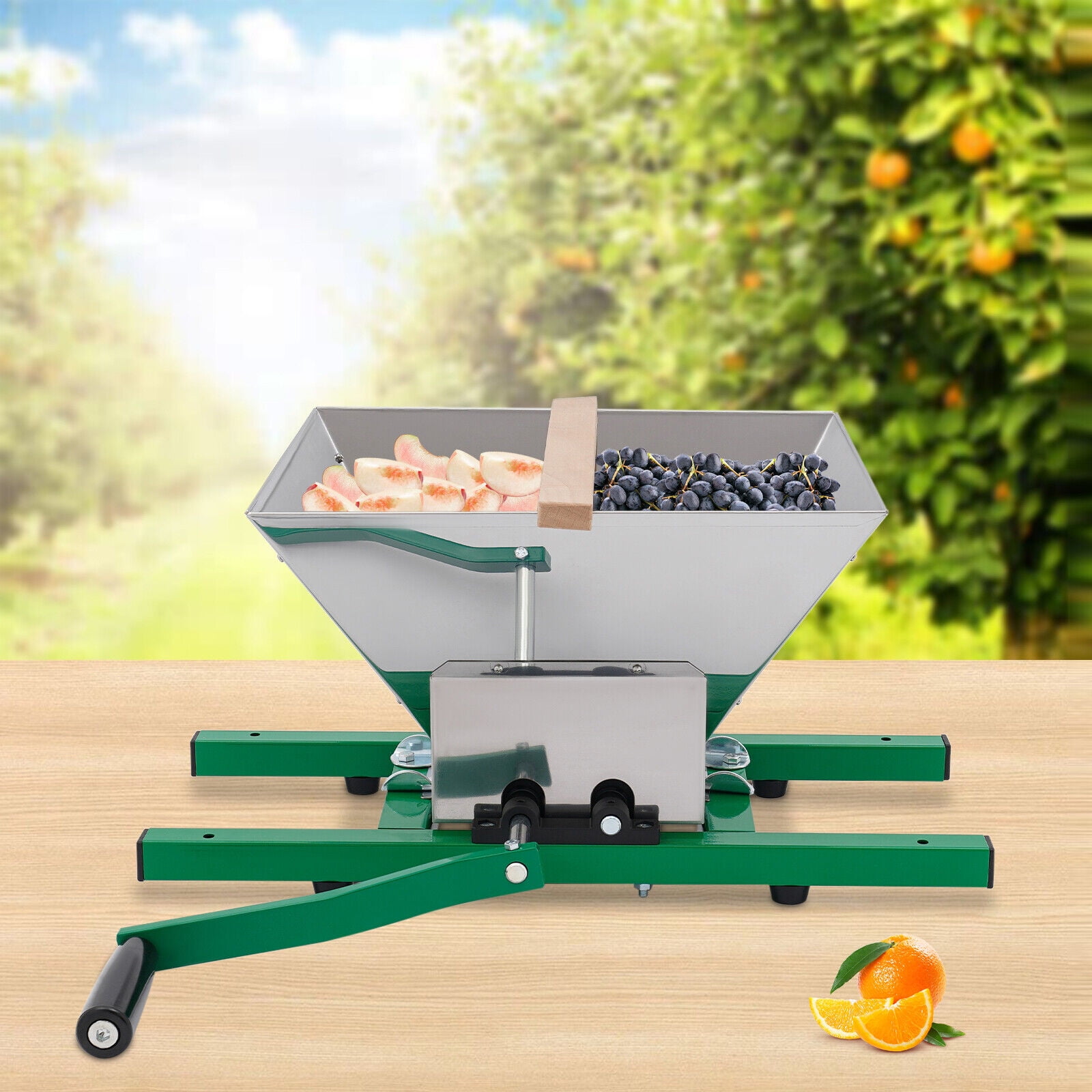 7L Stainless Steel Fruit Crusher Pulper Masher Grinder Apple Juice Wine ...