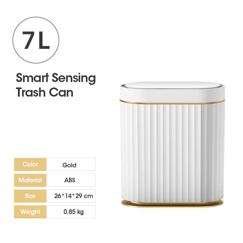 7L Trash Can Narrow Smart Sensor Kitchen Food Waste Recycle Bin Toilet ...