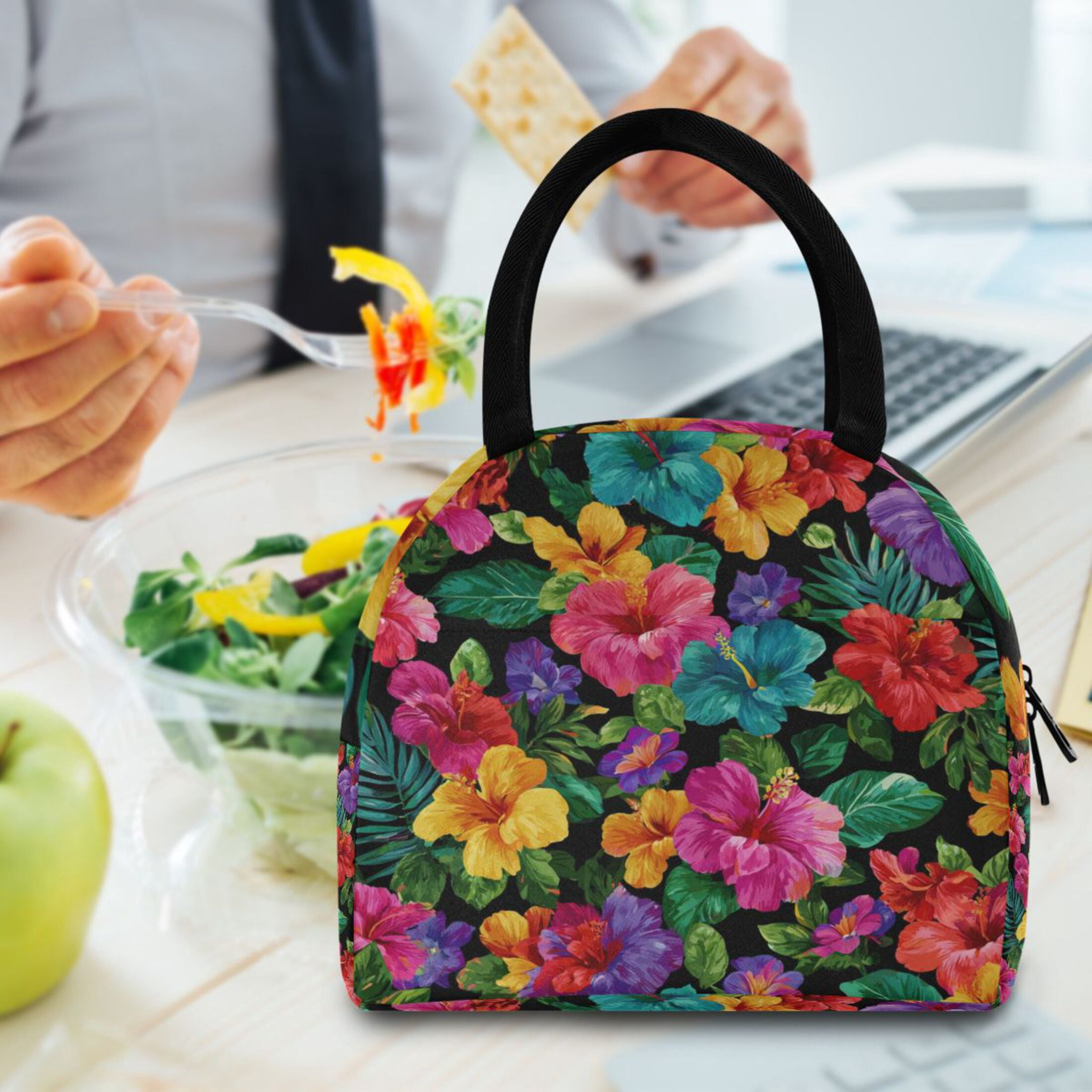 7L Volume Handheld Insulated Reusable Meal Tote Lunch Bags Colorful ...