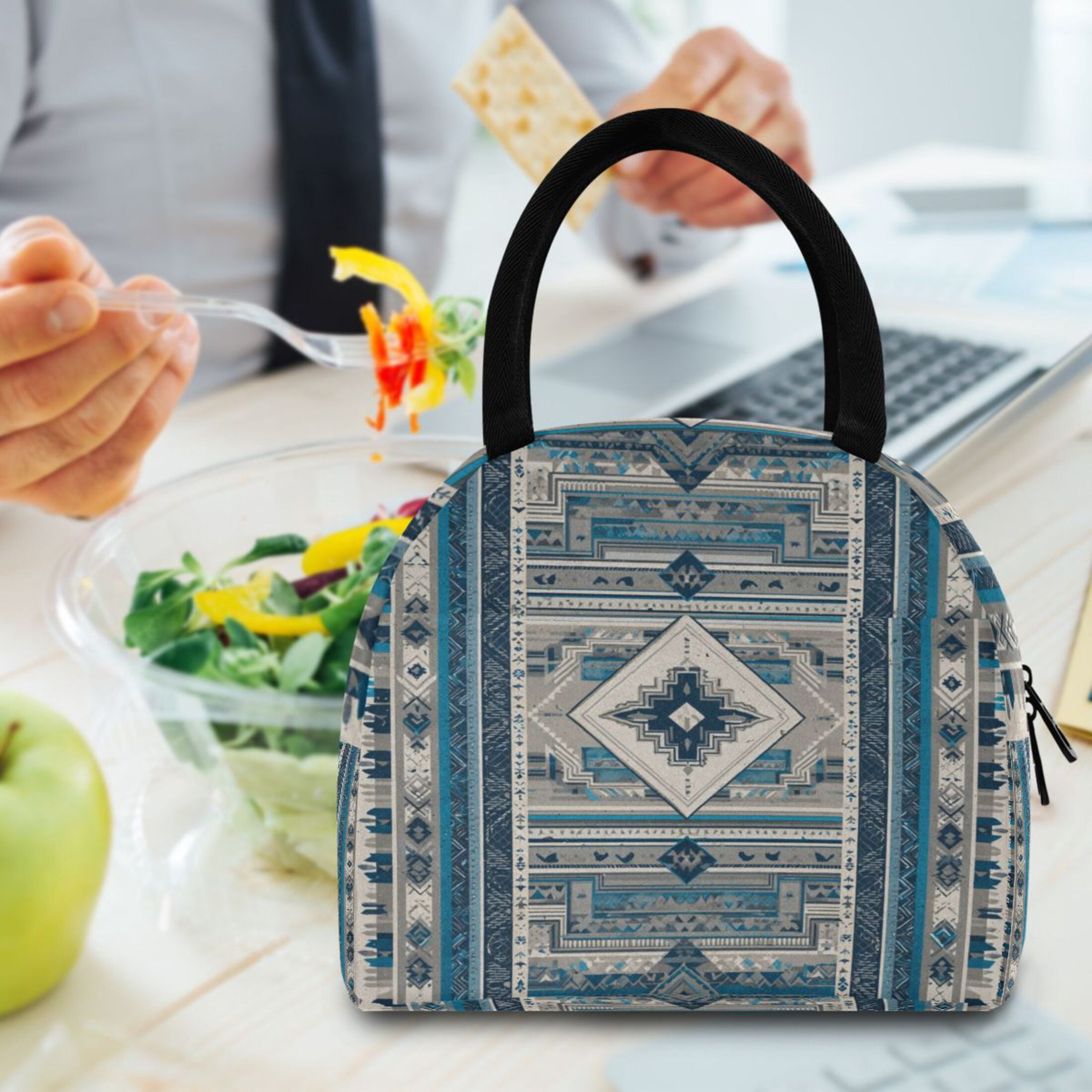 7L Volume Handheld Insulated Reusable Meal Tote Lunch Bags Intricate ...