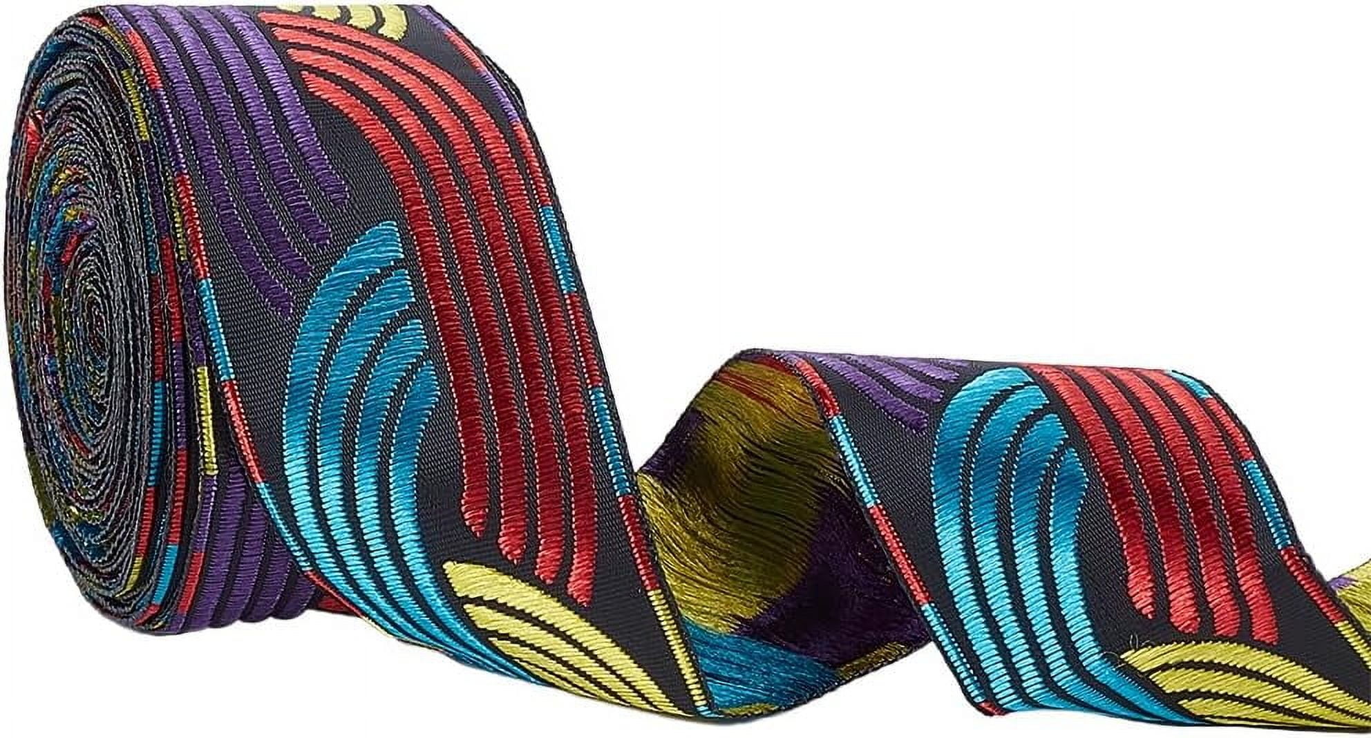 7M Flat Embroidery Polyester Ribbons Jacquard Ribbon 1-5/8 inch(40mm ...