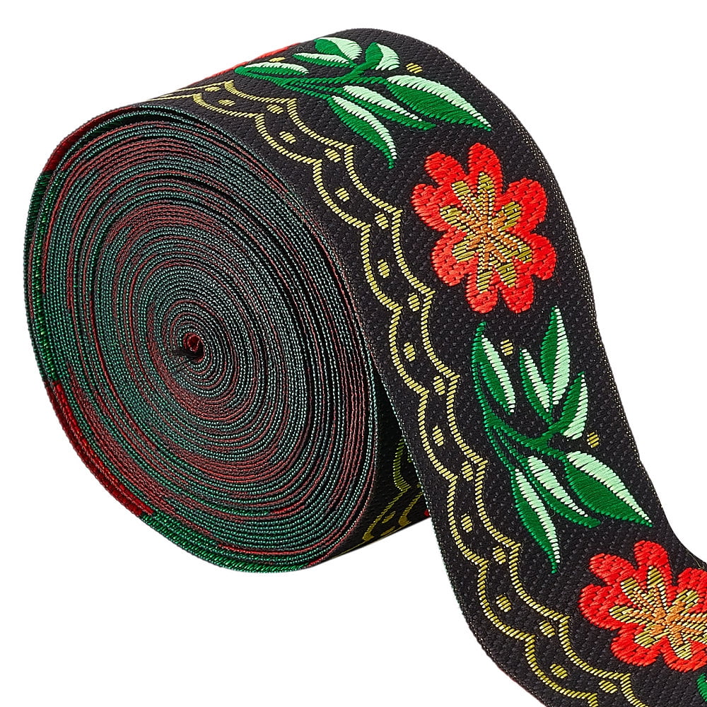 7M Floral Embroidered Jacquard Ribbon 2 Width Vintage Embroidered ...