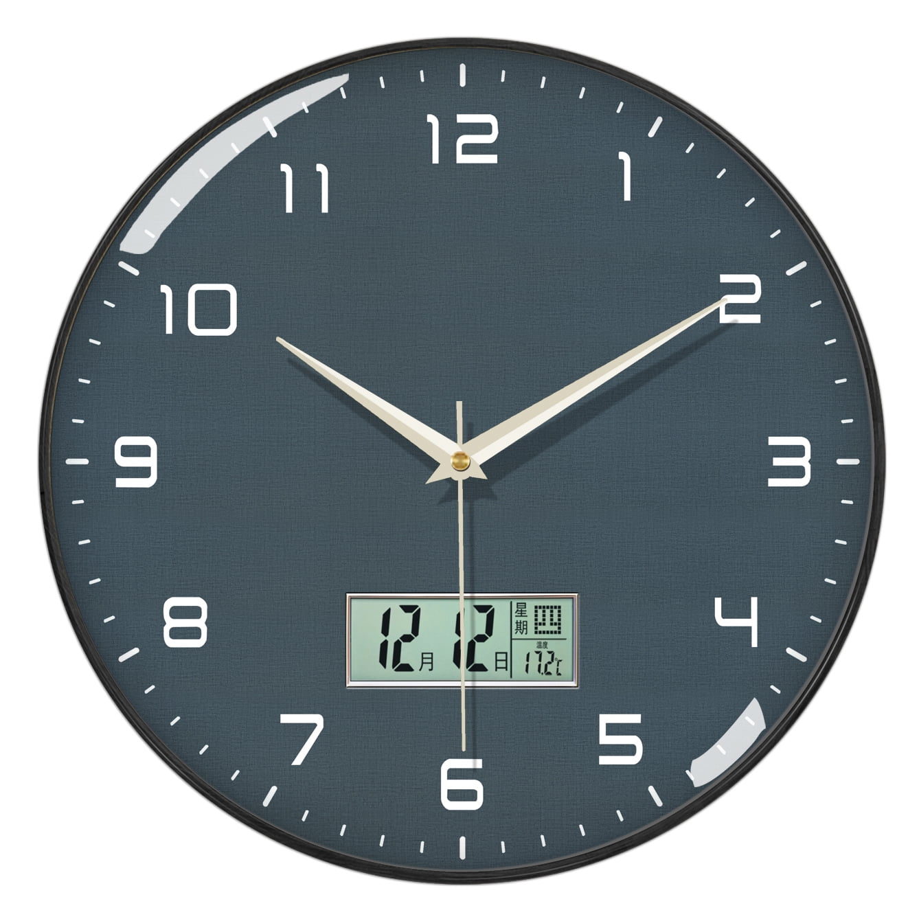 7M New Chinese Style with Calendar Quartz Clock Wall Hanging Noiseless ...