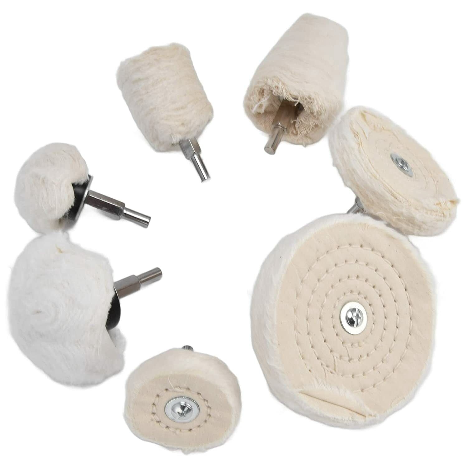 7PACK S SATC Cotton Metal Aluminum Polishing Wheel Kit for Drill Die ...
