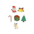 7PC Christmas themed refrigerator magnet-Santa Claus, Christmas tree ...