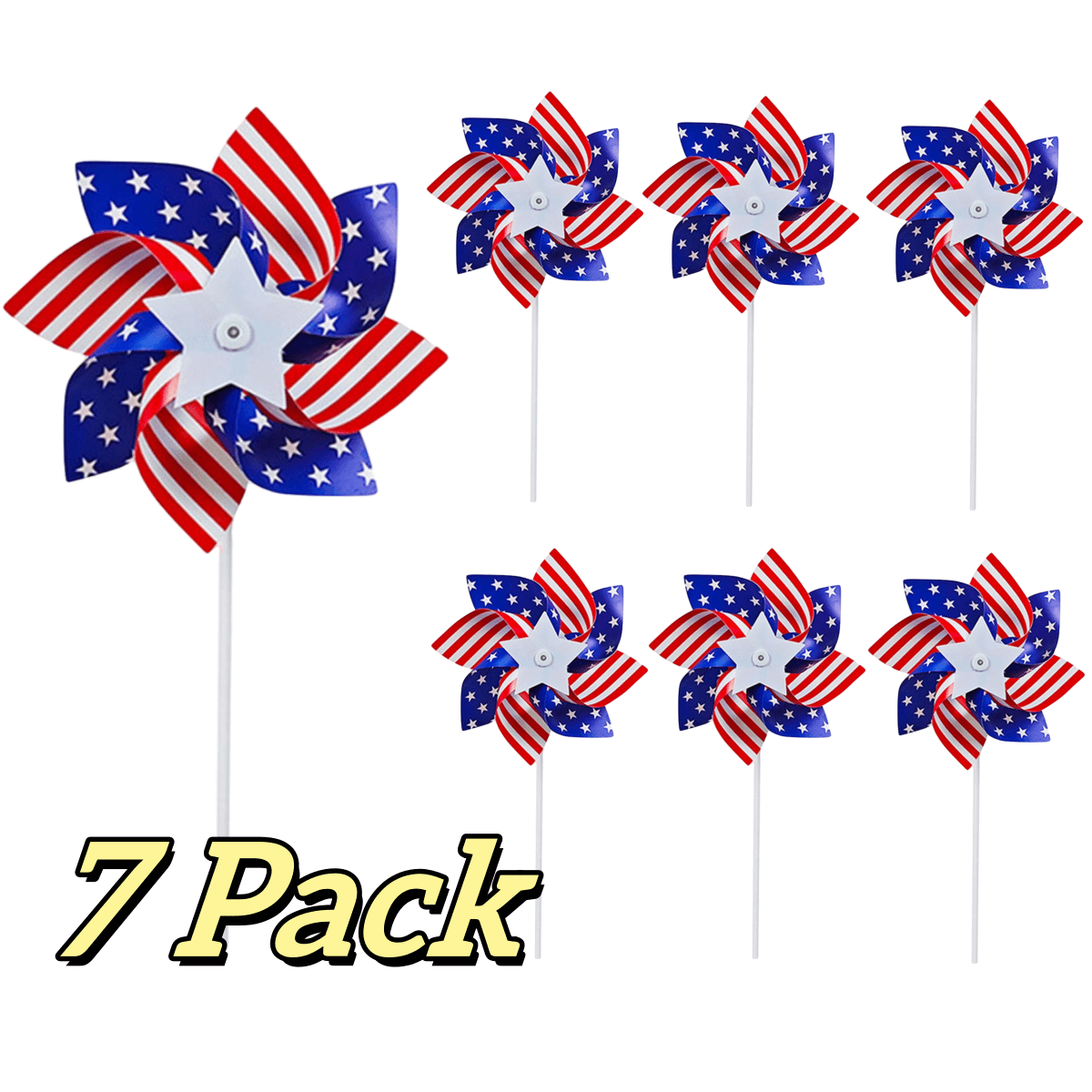 7PC Independence Day Decorations 4Th of July Pinwheels Patriotic ...