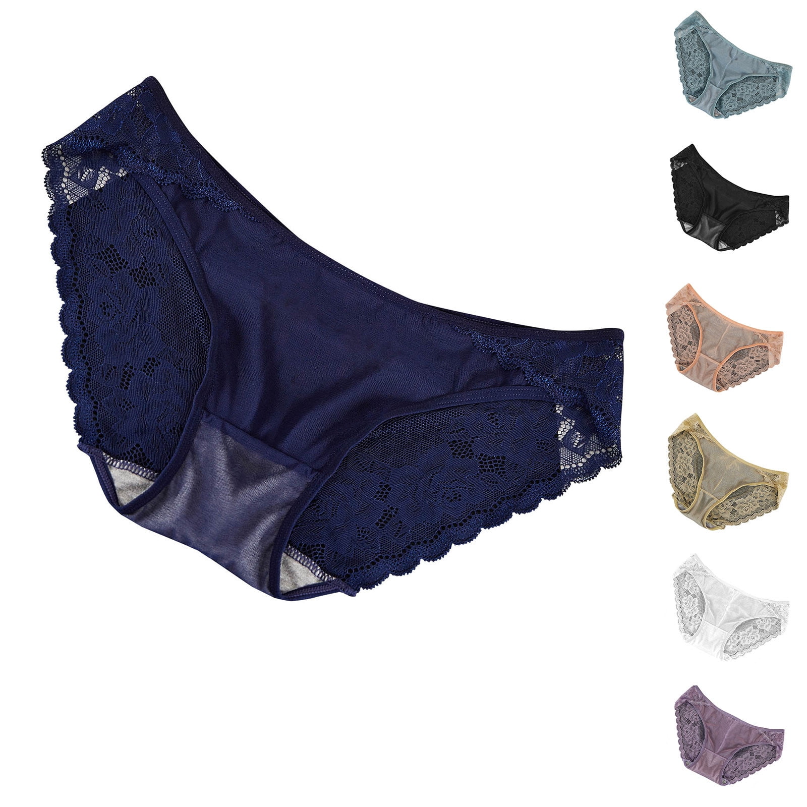 7PC Womens Underwear Seamless Low-Rise Sheer Lace Sexy Underwear For ...