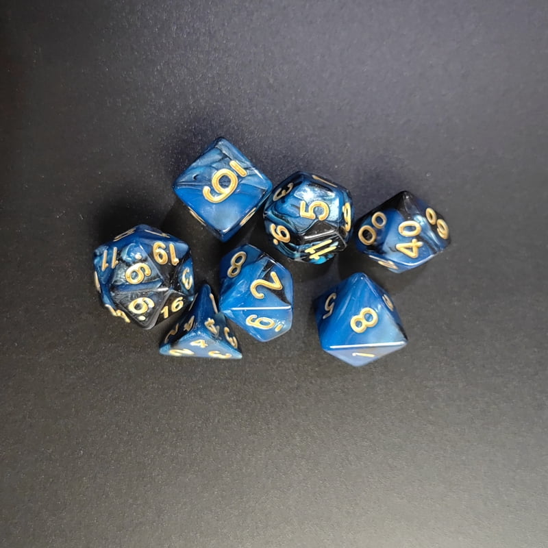 7PCS 1 Set 8 Colors Galaxy Style DND Dice Set D4 D6 D8 D10 D12 D20 ...