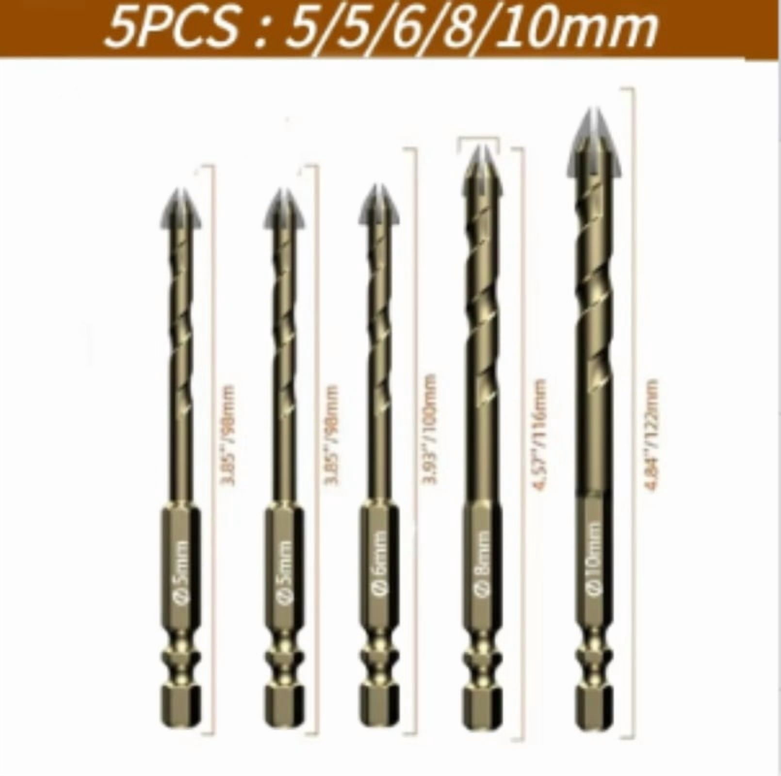 7PCS 3-12mm Cross Hexagonal Ceramic Tile Drill Bit set, Suitable For ...
