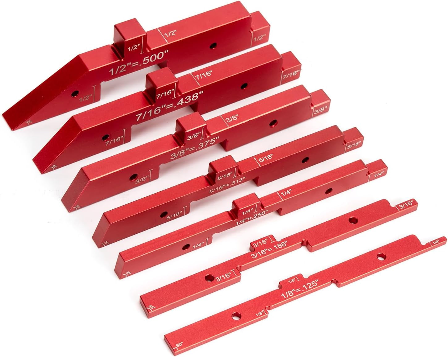 7PCS 4-in-1 Woodworking Gauges Set, 6 Inch Red Table Saw Measuring ...