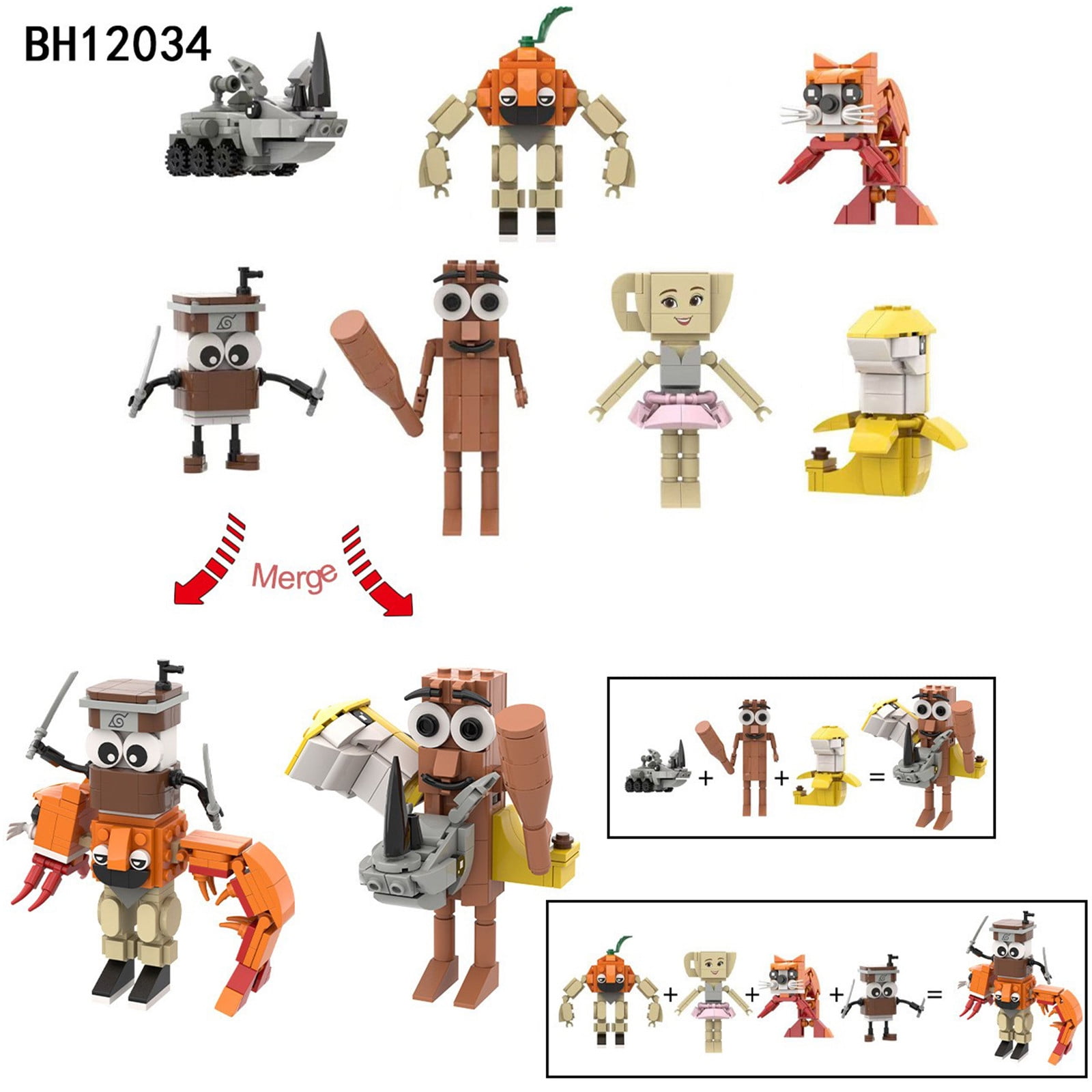 7PCS AI Italian Brainrot Building Blocks Minifigure Set 3.34Inch AI ...