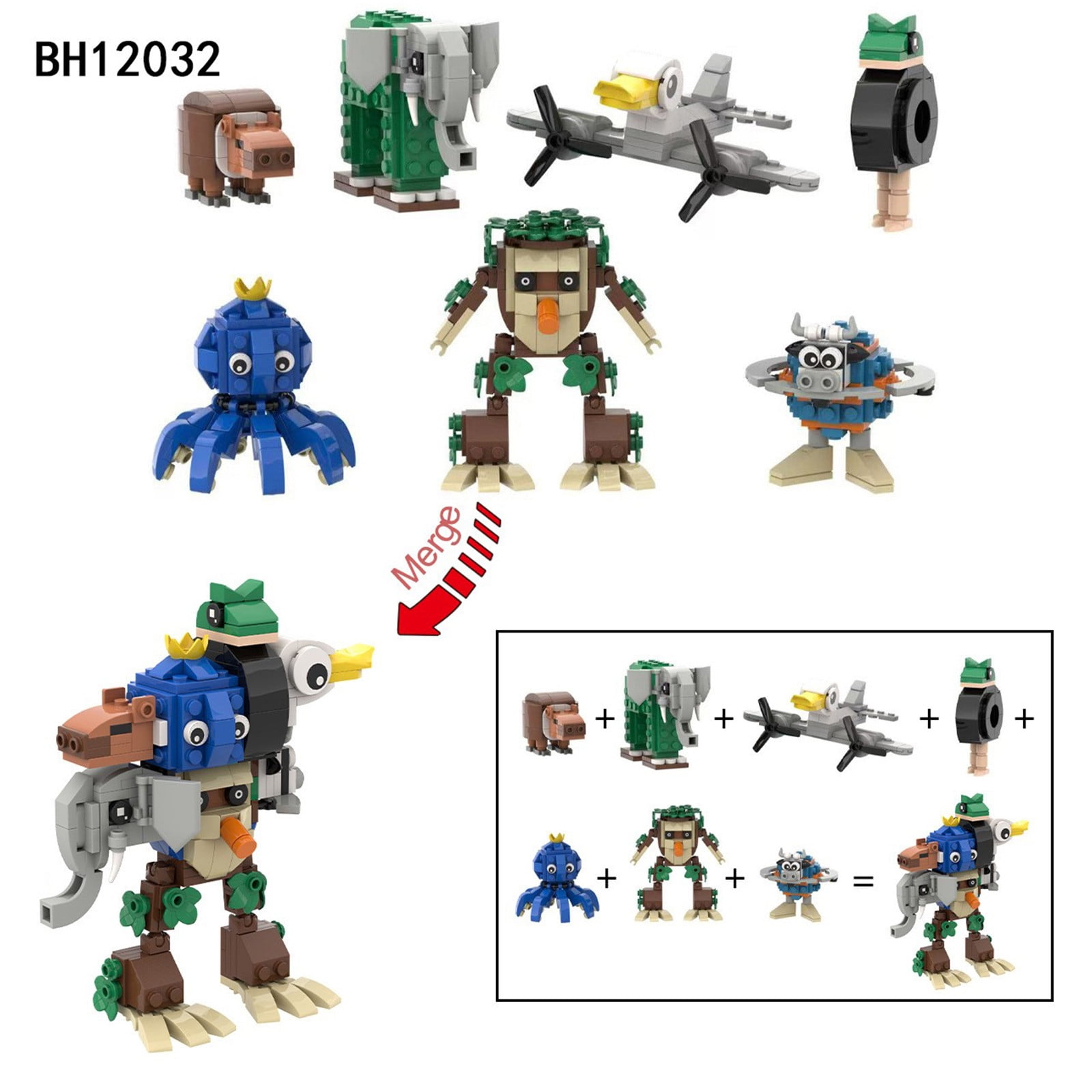 7PCS AI Italian Brainrot Building Blocks Minifigure Set 3.34Inch AI ...