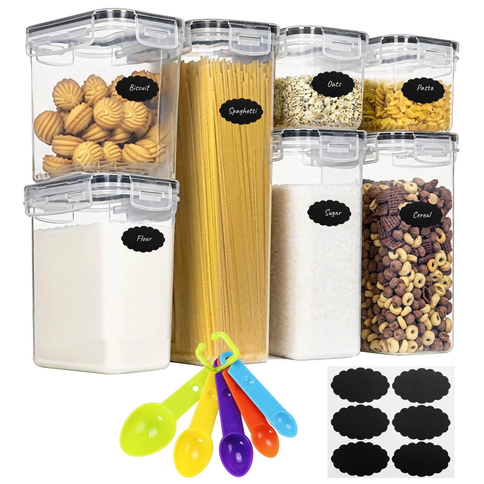 7PCS Airtight Food Storage Containers, Kitchen Storage Containers with ...