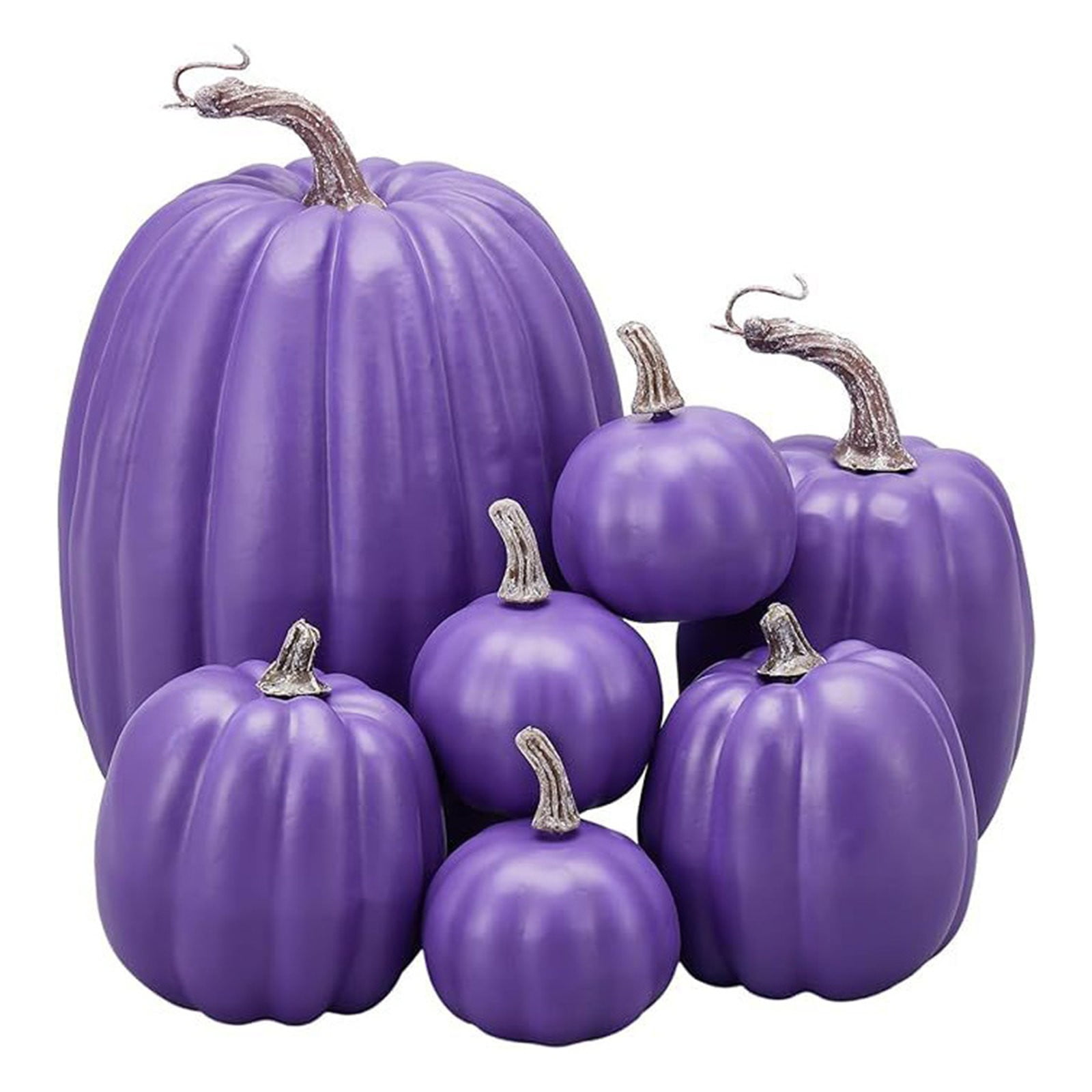 7PCS Artificial Pumpkins White Pumpkins Assorted Foam Pumpkins for Fall ...