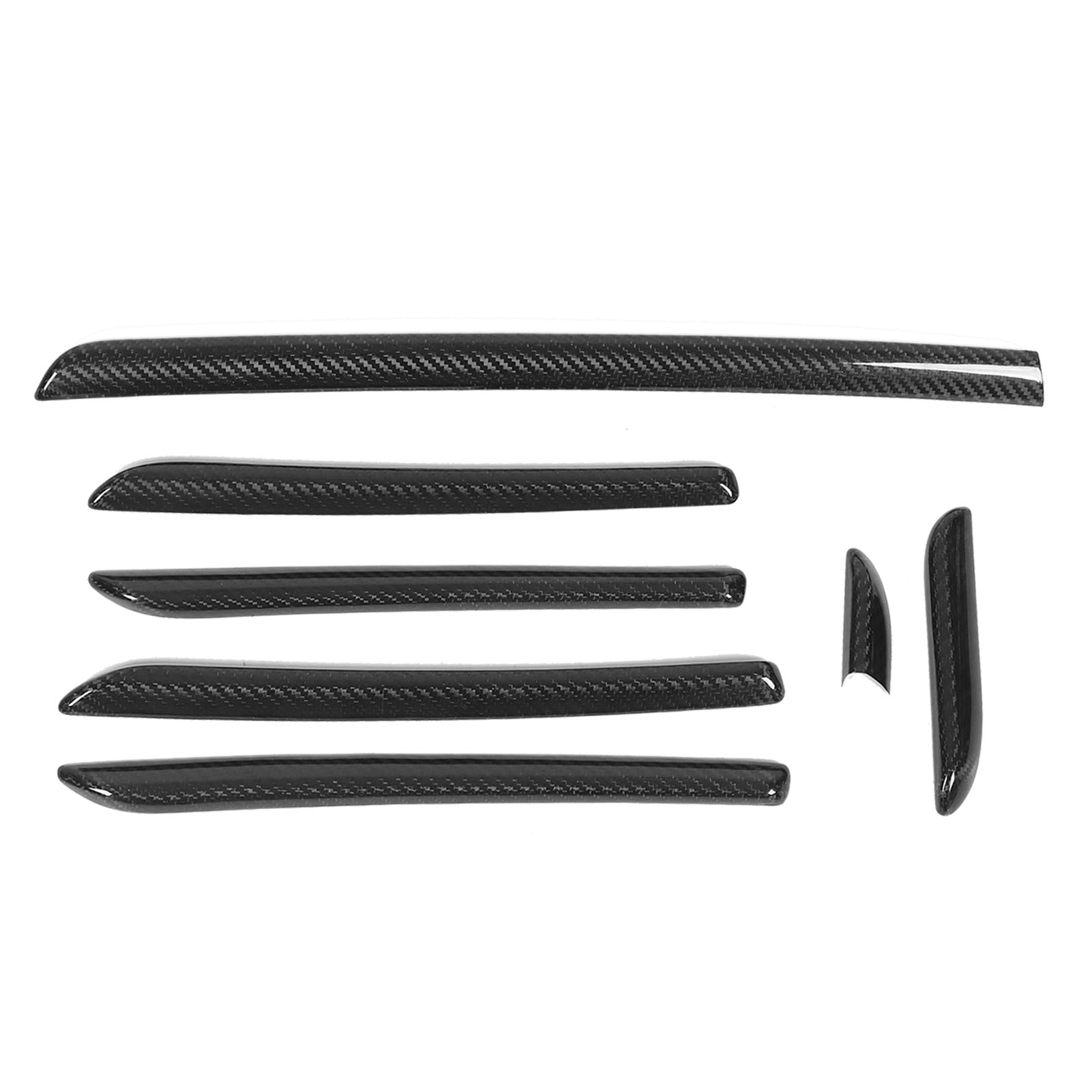7PCS Car Interior Console Trim 3K Glossy Carbon Fiber RS Style Smooth ...