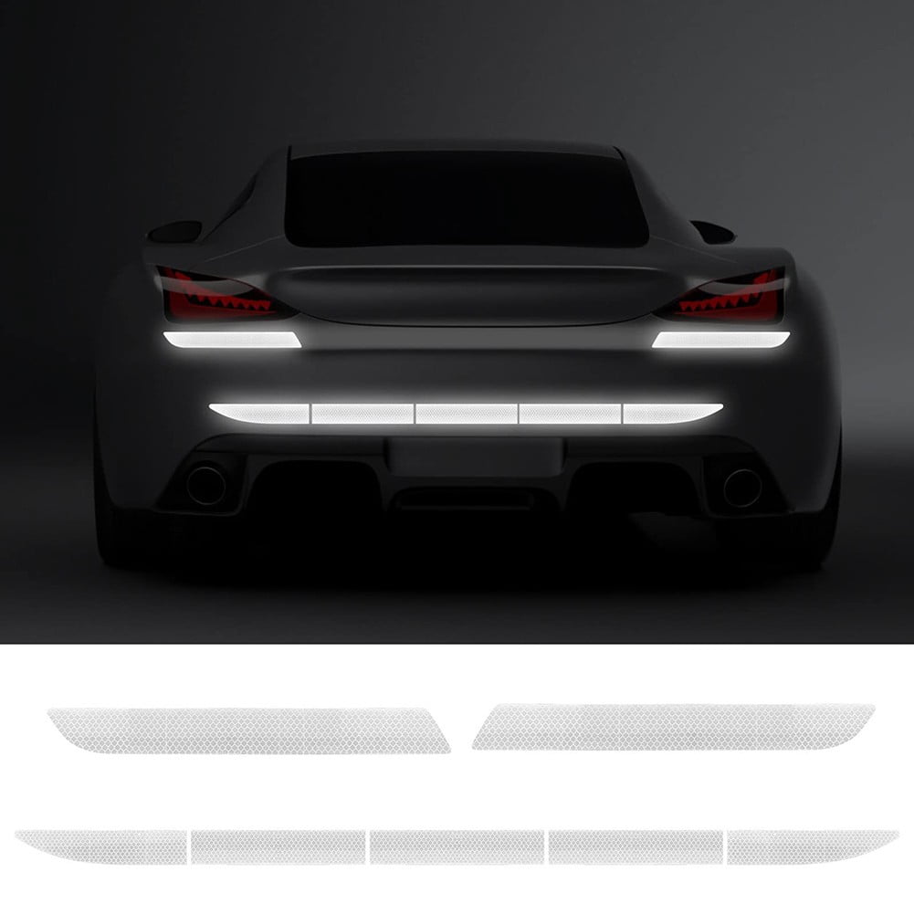 7PCS Car Reflective Warn Strip Tape Bumper Safety Stickers Decal ...