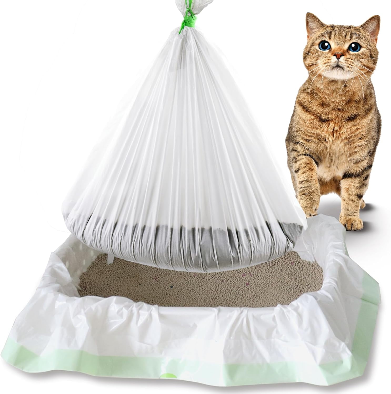 7PCS Cat Litter Box Liners Bags without Hole/with Holes Durable with ...