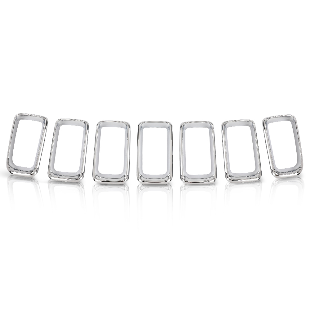 7PCS Chrome Grille Trim Molding Insert Fit For 2011-2017 Jeep Compass ...