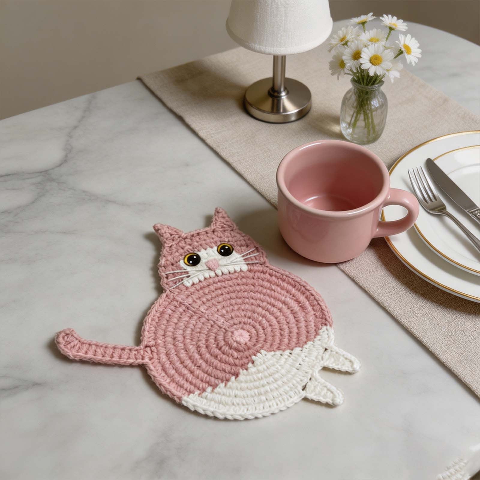 7PCS Crochet Butt Coasters for Drinks, Handwoven Absorbent Funny Cup ...