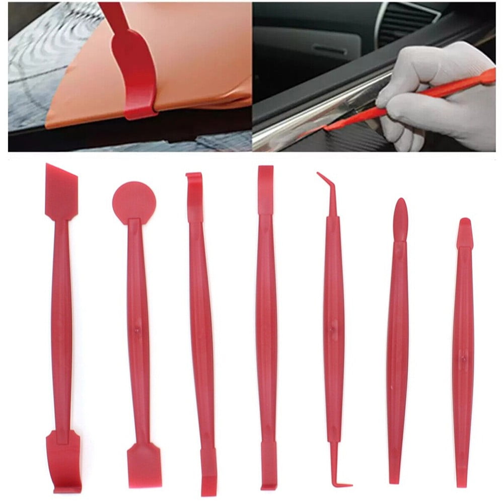 7PCS DIY Car Wrap Vinyl Tools Kit 3D Carbon Fiber Decal Film Squeegee ...