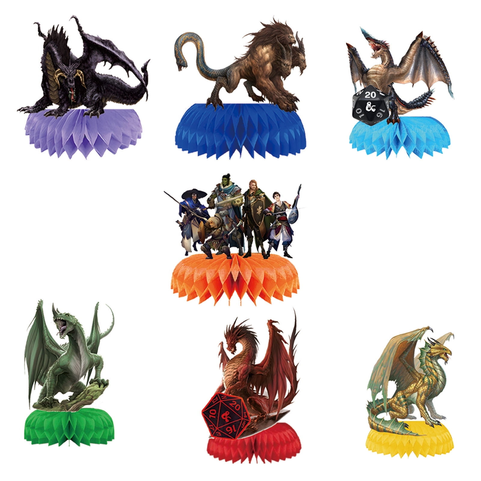 7PCS For Dungeons and Dragons Cartoon Themed Beehive Centrepiece ...