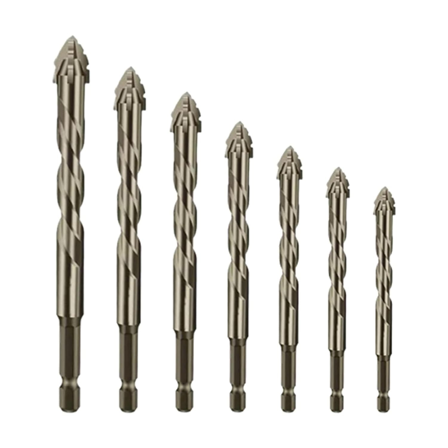 7PCS Eccentric Drill Bit, Four-Edge Serrated Concrete Drill Bit, 3/4/5 ...