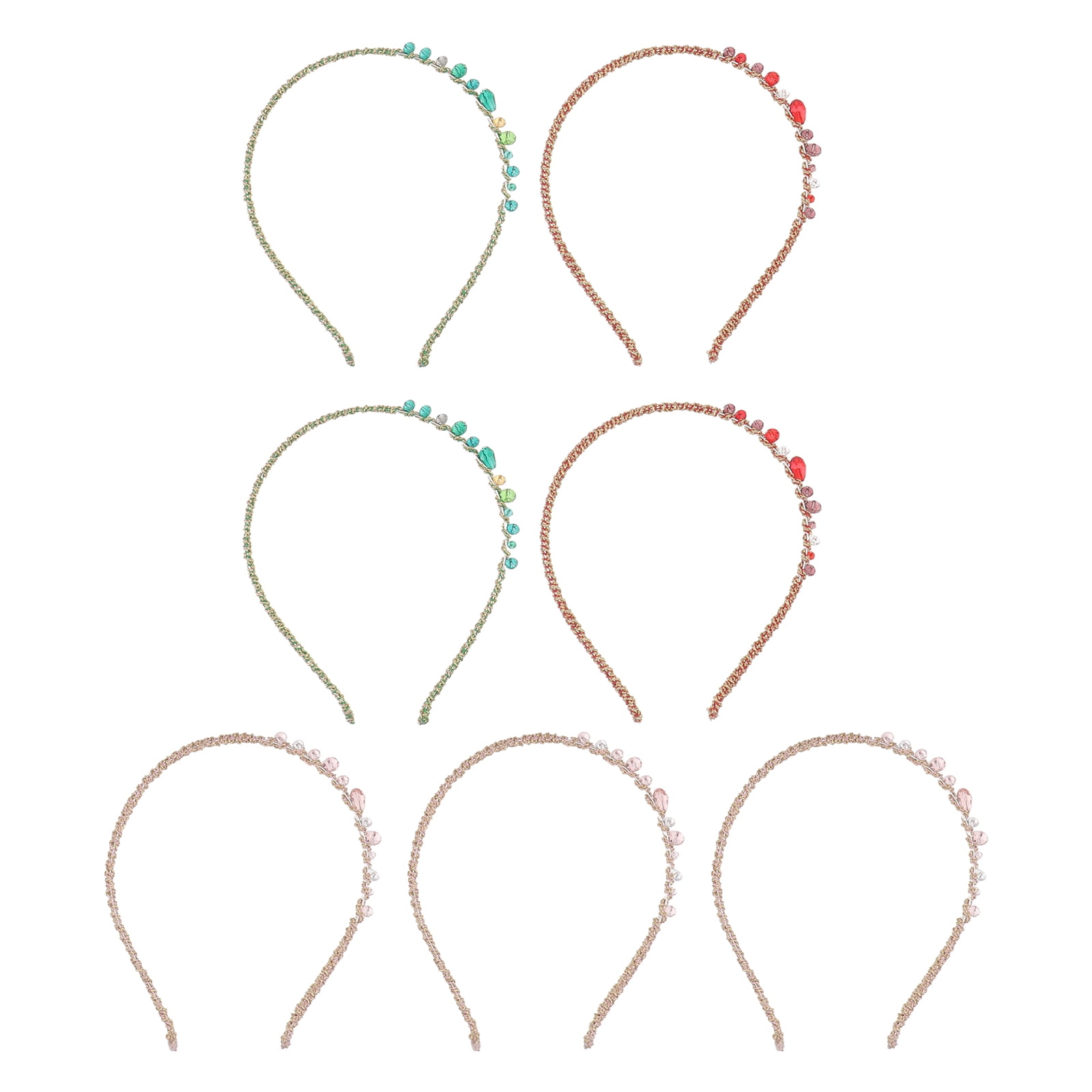 7PCS Girls Women Jewel Headbands Bejeweled Sparkle Headbands Set ...