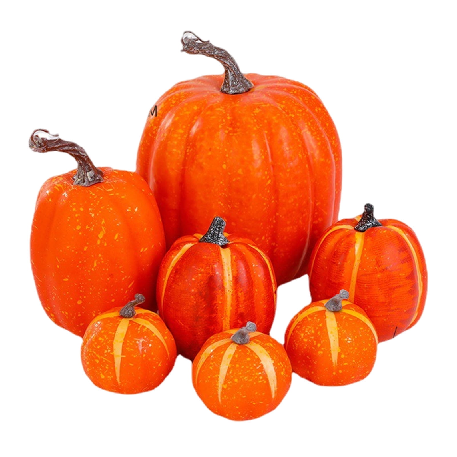 7PCS Halloween Pumpkin Decorations Indoor, Plastic Artificial Fall ...