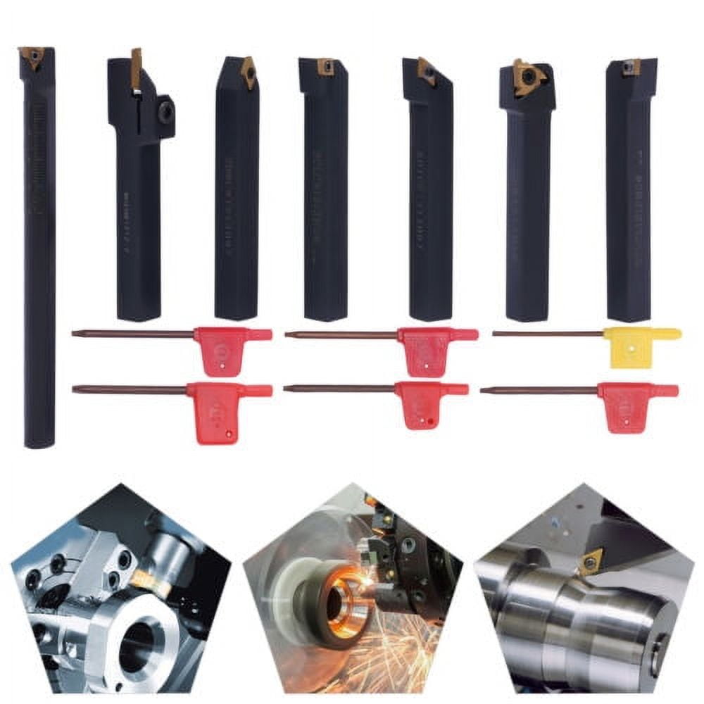 7PCS Indexable Carbide 1/2 Inch Lathe Turning Threading Tool Cutter Bit ...