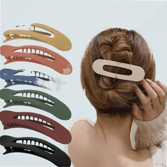 7PCS Large Flat Claw Clips for Thick Hair, Matte Flat Lay Claw Clips ...