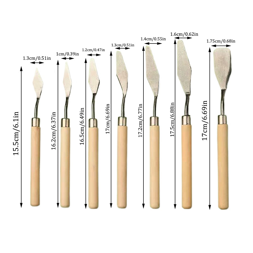 7PCS Oil Painting Plastic Scraper Paint Palette Knife Art Acrylic ...