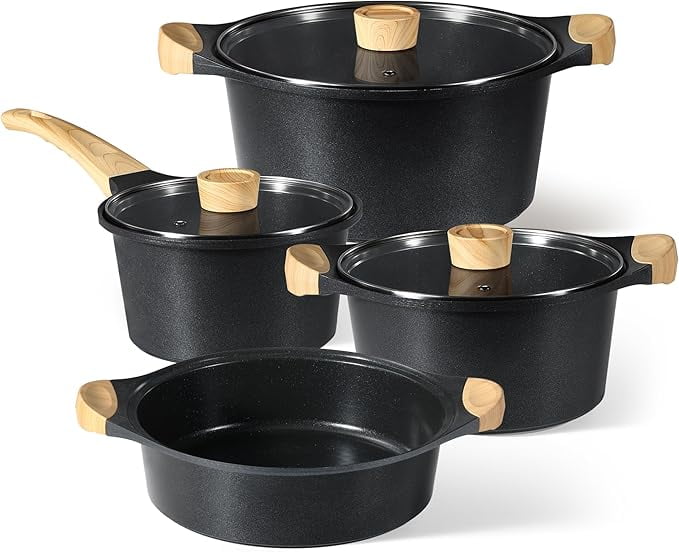 7PCS Pots and Pans Set Nonstick, Induction Cookware Set, Non-toxic ...