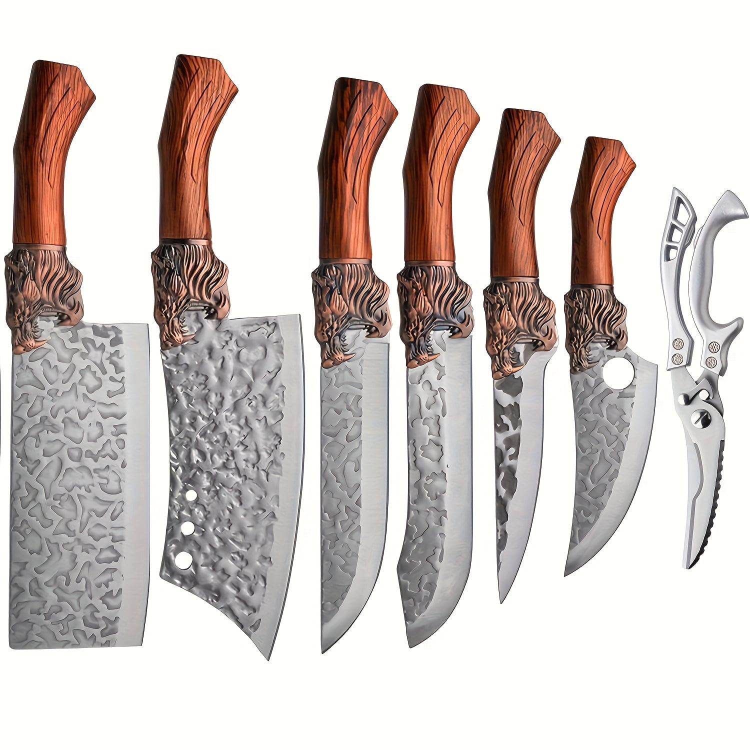 7PCS Professional Chef Knife Set - Hand-Forged 304 Stainless Steel ...